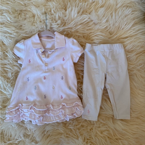 Ralph Lauren | Matching Sets | Pink Ruffled Baby Top And Leggings Set ...